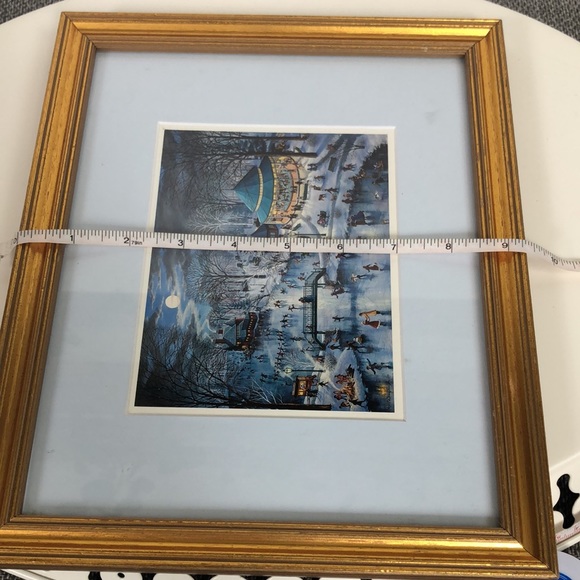Art | Karl Doerflinger The Winter Carousel Party Matted Gold Framed ...